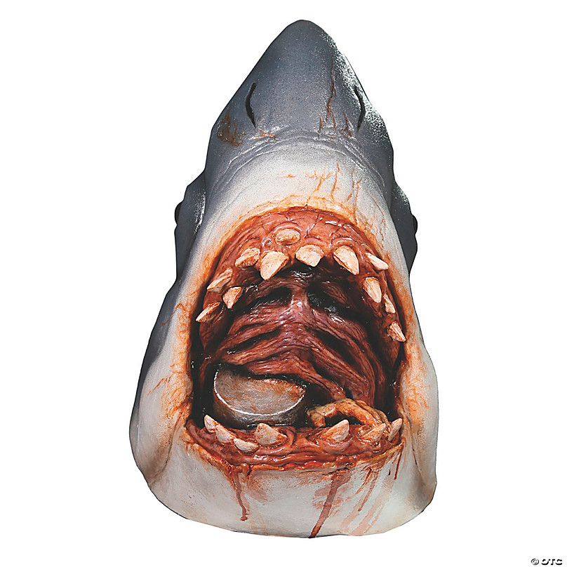 Adult Jaws™ Bruce The Shark Overhead Latex Mask - One Size