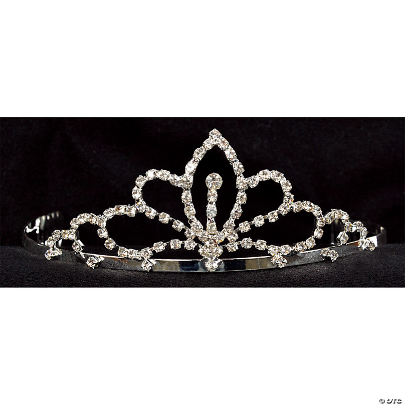 Adult's Clear Rhinestone Swoops with Single Point Tiara