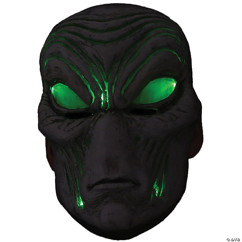Adults Light-Up Gray Alien Mask | Halloween Express