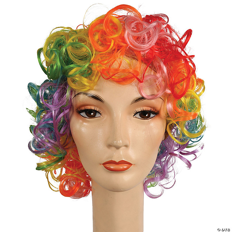 Adults Rainbow Deluxe Curly Clown Wig | Halloween Express