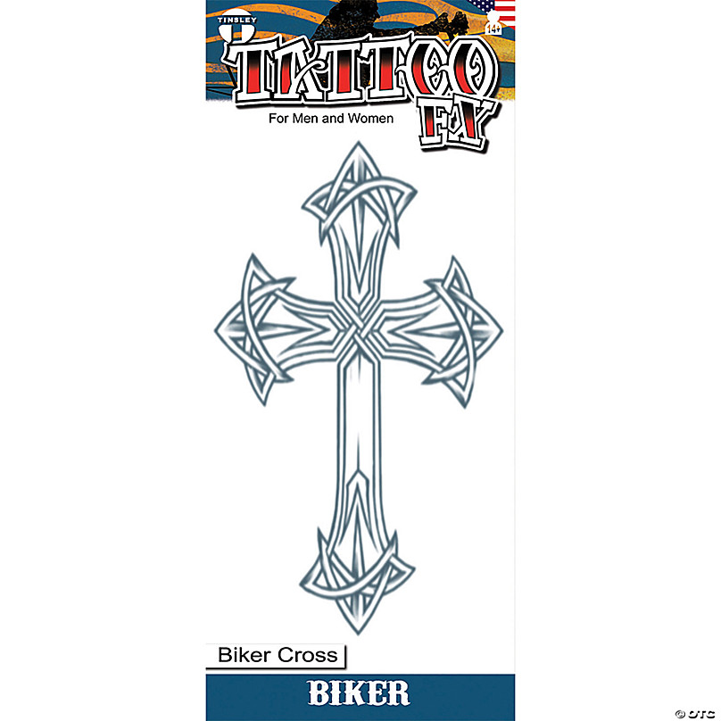 Biker Cross Biker Tattoo Fx | Halloween Express