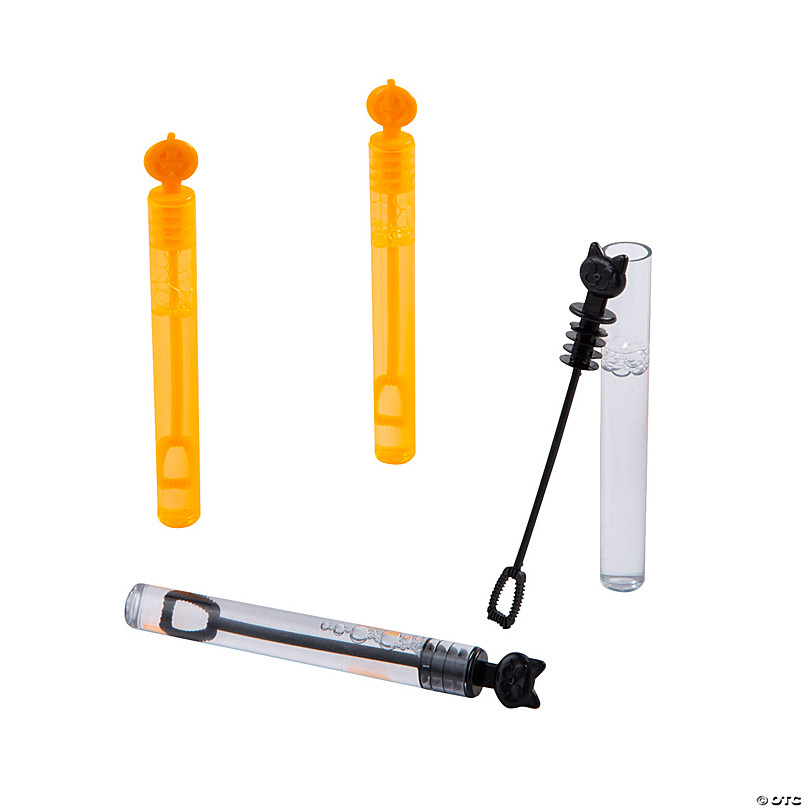 Black Cat & Jack-o'-Lantern Halloween Bubble Tubes - 24 Pc.
