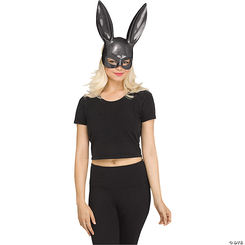 Black Glitter Bunny Mask | Halloween Express
