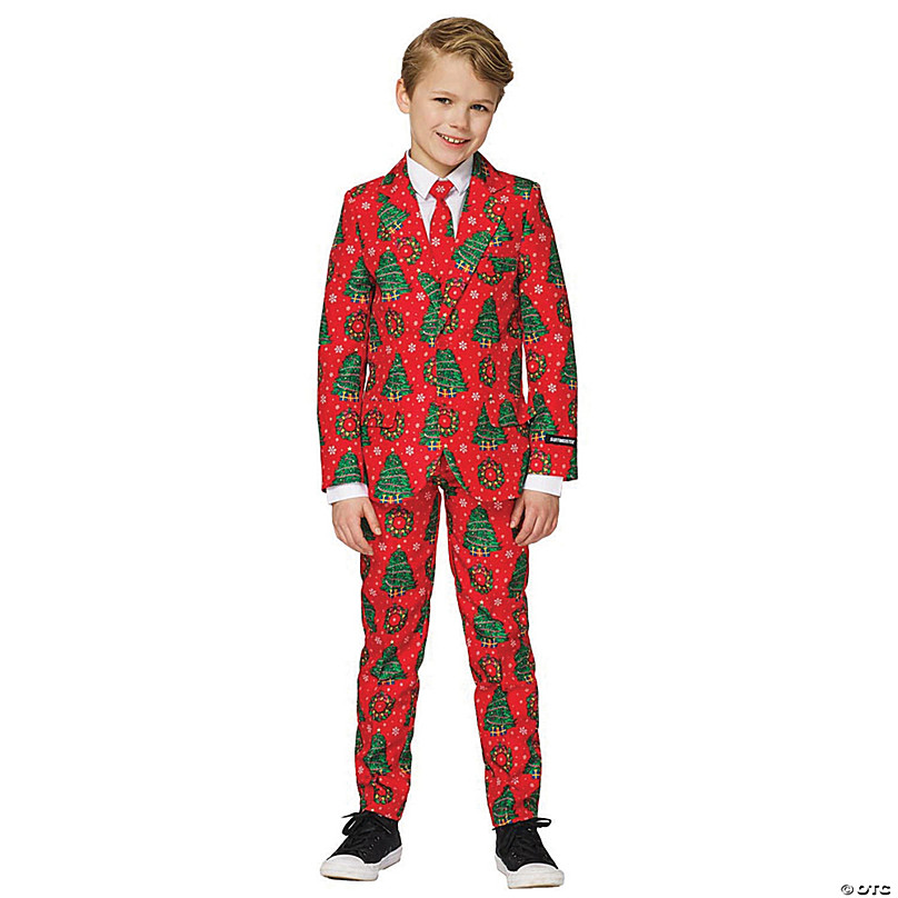 Boy’s Red Christmas Suit Costume | Halloween Express