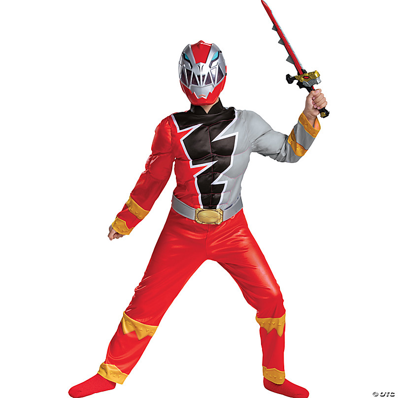 Boy's Red Ranger Dino Fury Muscle Costume