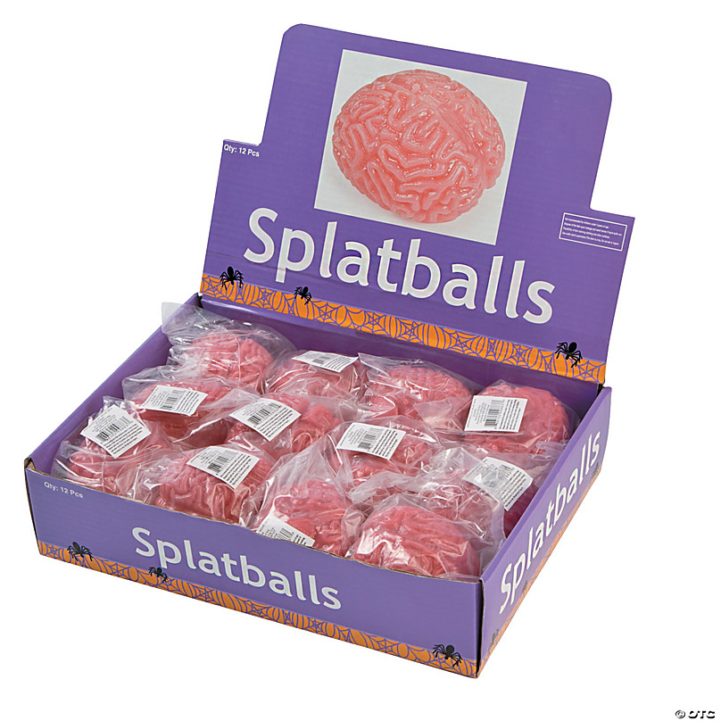 Brain-Shaped Splat Balls - 12 Pc. | Halloween Express