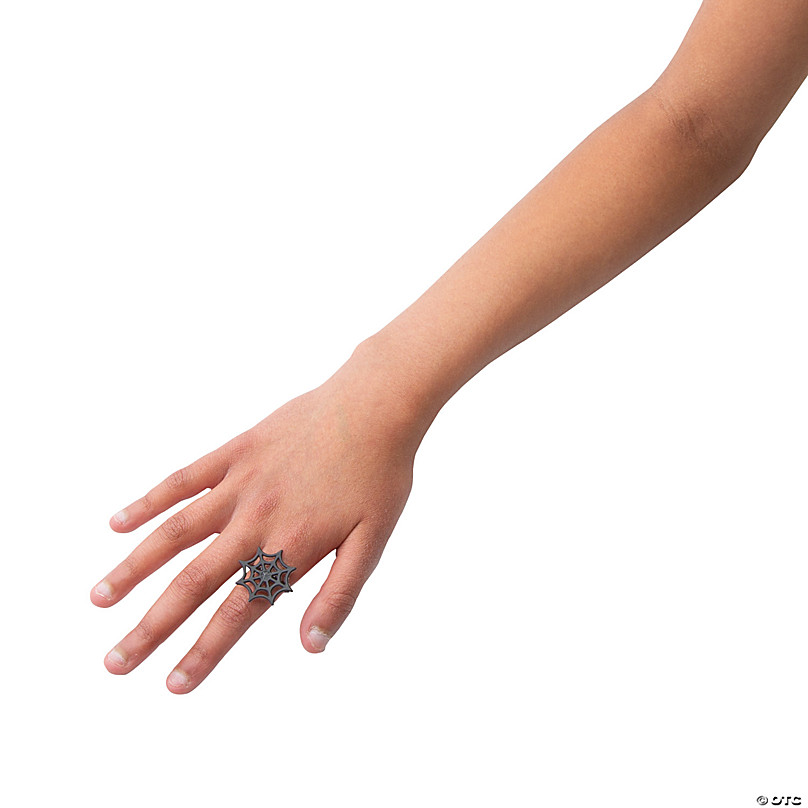 Bulk Black Spider Web Plastic Rings | Halloween Express