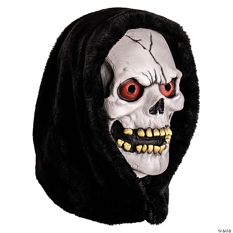 Chamber of Horrors™ White Latex Overhead Hooded Skull Mask - One Size ...