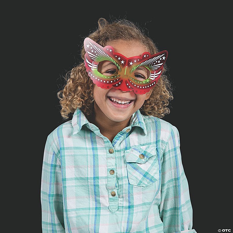 Children's Glow-in-the-Dark Masquerade Masks - 6 Pc. - Discontinued