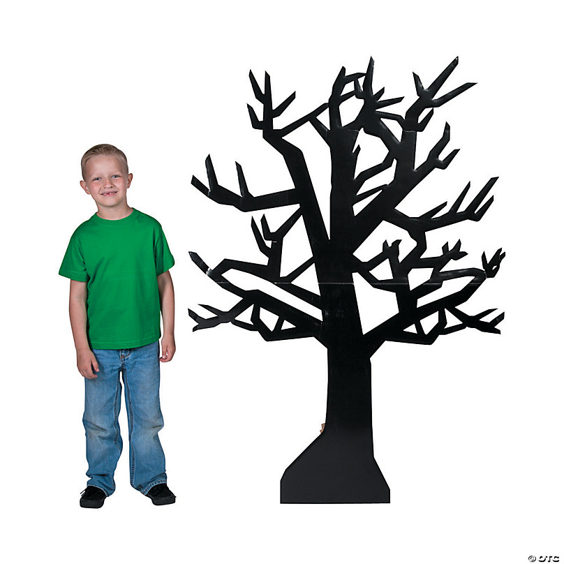 Classic Black Tree Cardboard Cutout Stand-Up Halloween Decoration ...