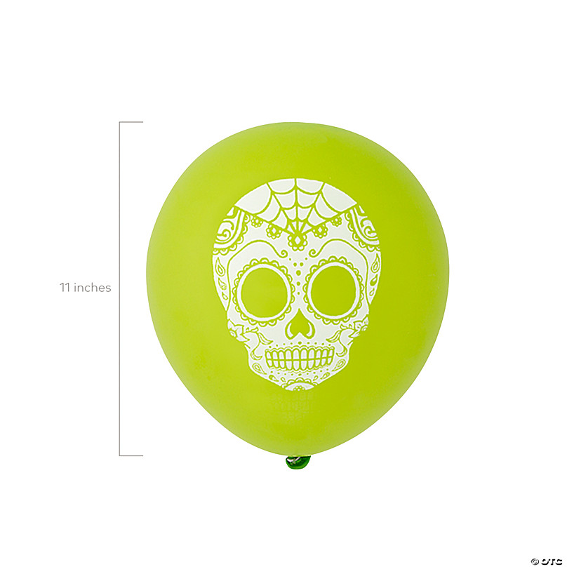 Day of the Dead 11" Latex Balloons - 12 Pc. | Halloween Express