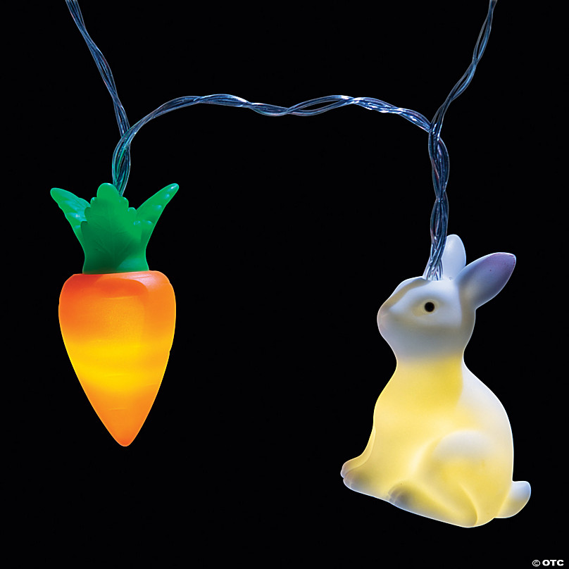 Easter Bunny & Carrot LED String Lights | Halloween Express