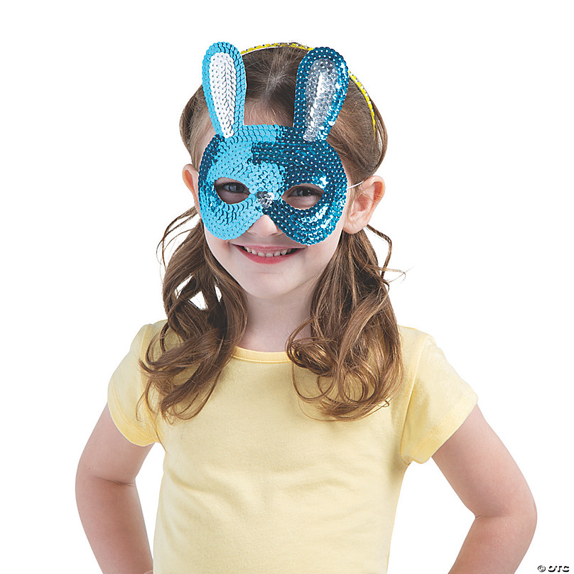 Easter Bunny Sequin Masks - 12 Pc. | Halloween Express