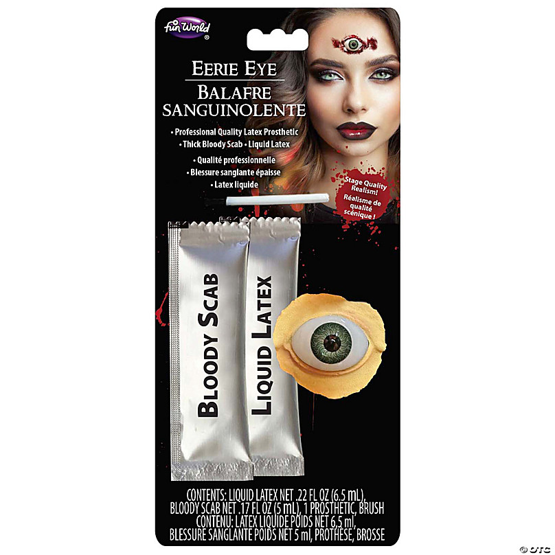 Eerie Wide-Open Green Eye Prosthetic Eye Makeup Kit | Halloween Express