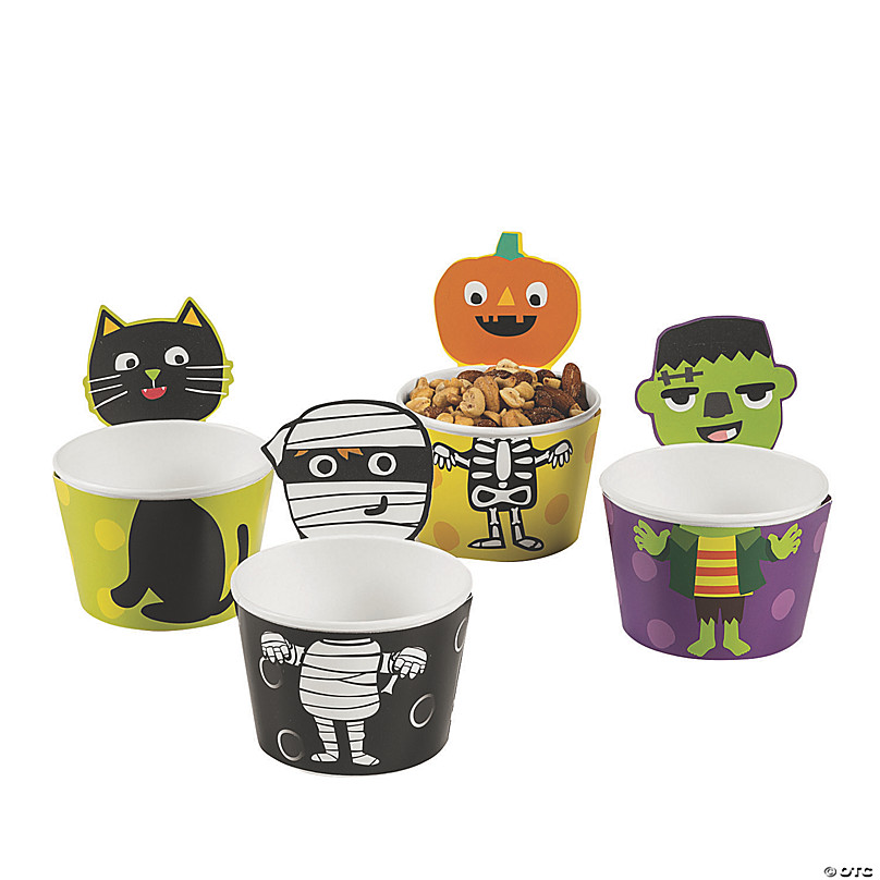 Ghoul Gang Disposable Paper Snack Cups - 12 Pc. | Halloween Express