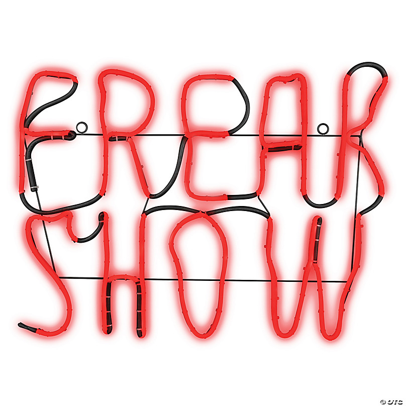 Glowing Neon LED Freak Show Light Up Sign | Halloween Express