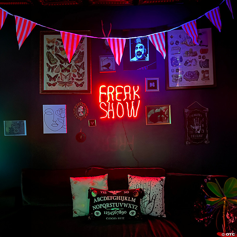 Glowing Neon LED Freak Show Light Up Sign | Halloween Express
