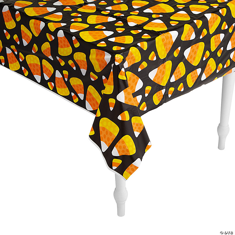 Halloween Candy Corn Plastic Tablecloth Roll