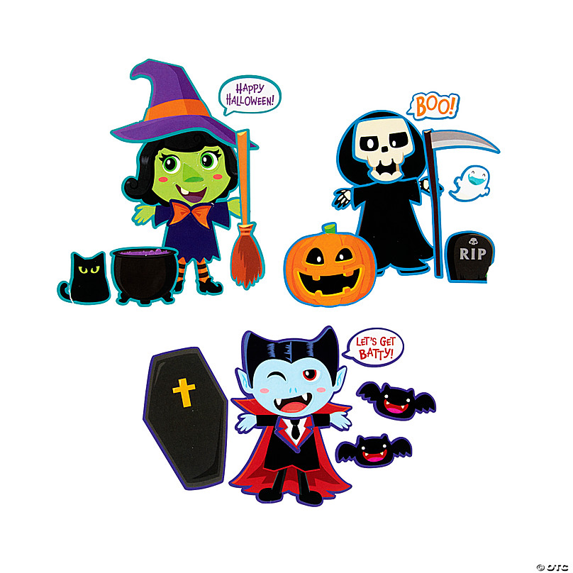 Halloween Make-a-Character Sticker Sheets - 12 Pc.