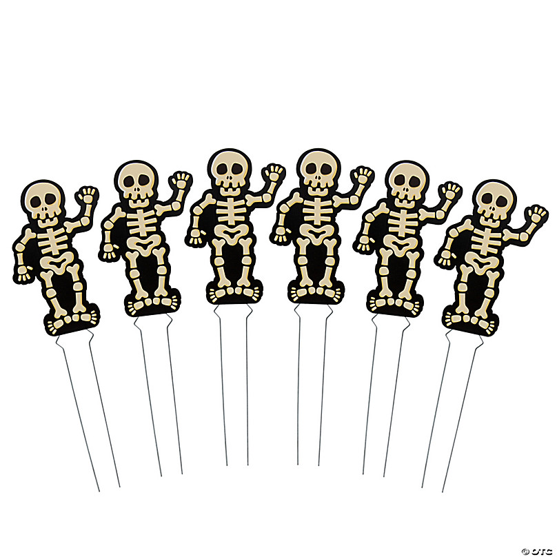 Halloween Skeleton Yard Signs - 6 Pc. | Halloween Express