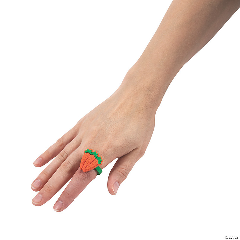 Hip Hop Bunny Cards with Carrot Ring - 12 Pc. | Halloween Express