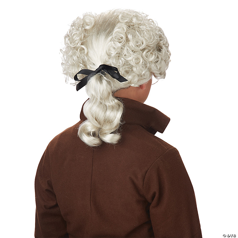 Kid's White Colonial Peruke Wig