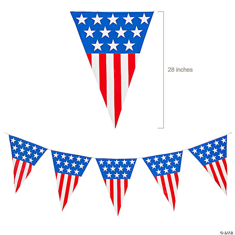 Large Patriotic Plastic Pennant Banner | Halloween Express