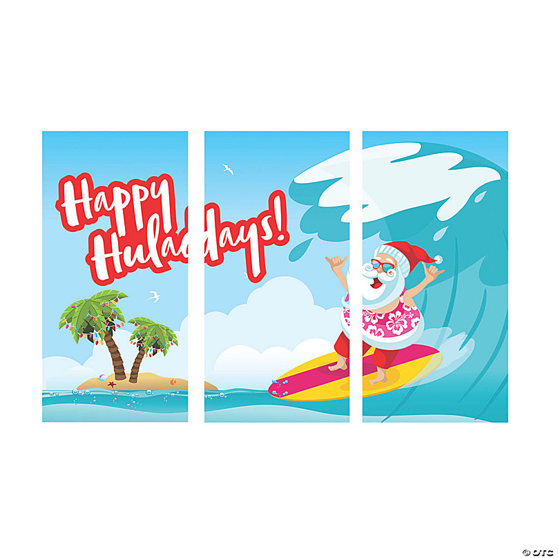 Luau Santa Backdrop - 3 Pc. | Halloween Express