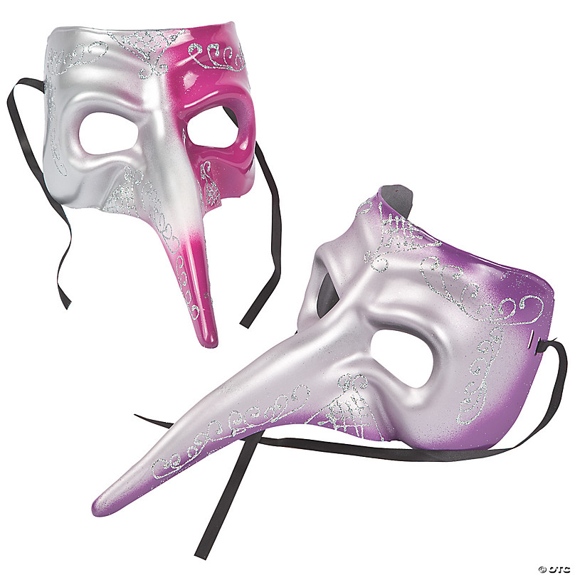 Mardi Gras Long-Nose Masks - 6 Pc. | Halloween Express