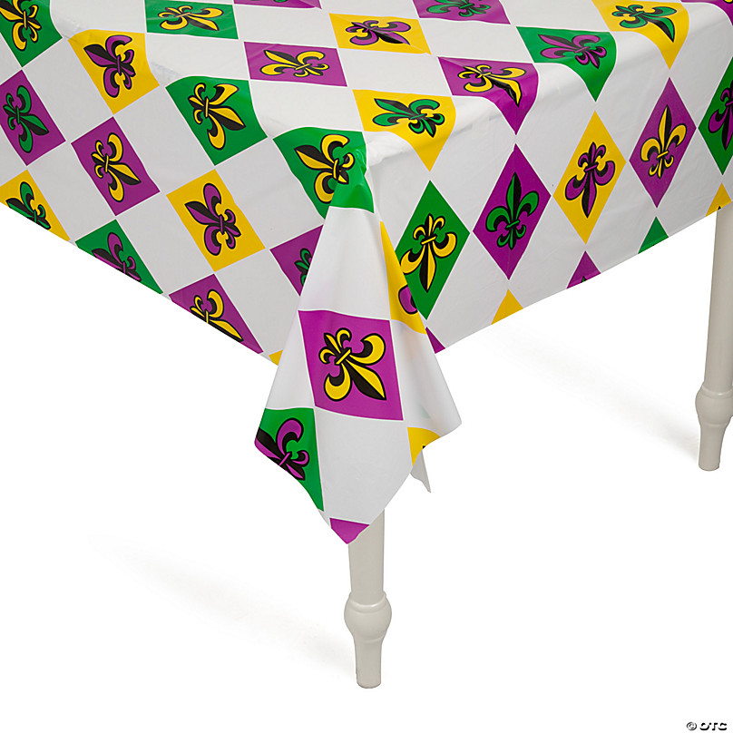 Mardi Gras Plastic Tablecloth Roll | Halloween Express