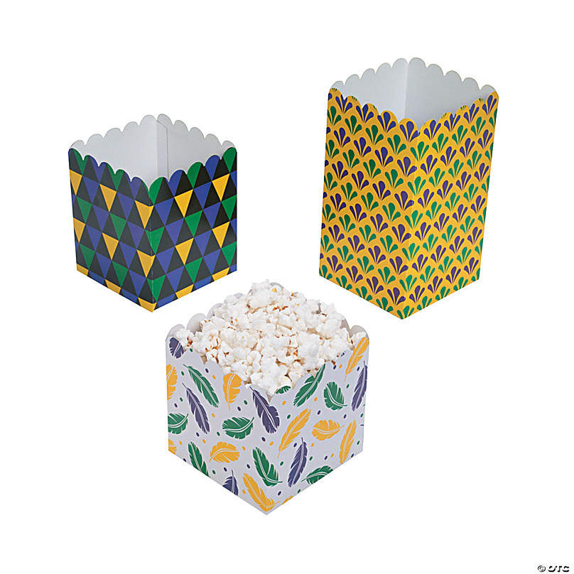 Mardi Gras Popcorn Boxes - 12 Pc. | Halloween Express