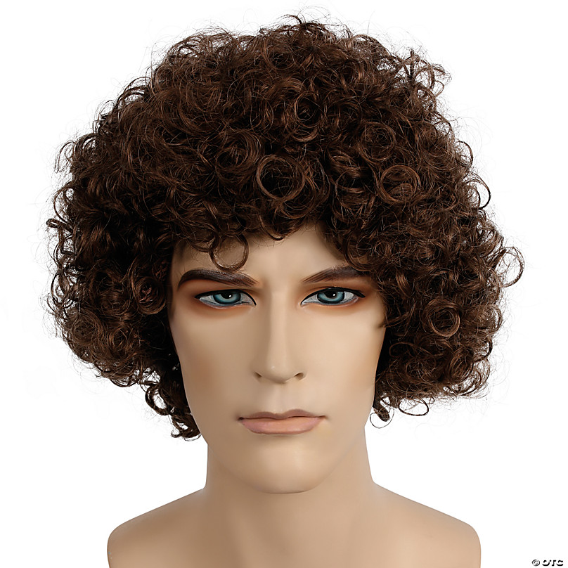 Men's Light Brown Curly Wig | Halloween Express