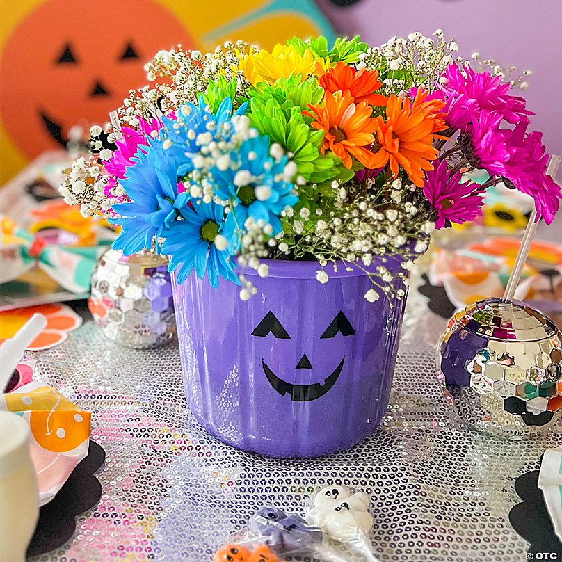 Neon Jack-O’-Lantern Trick-Or-Treat Buckets - 12 Pc. | Halloween Express