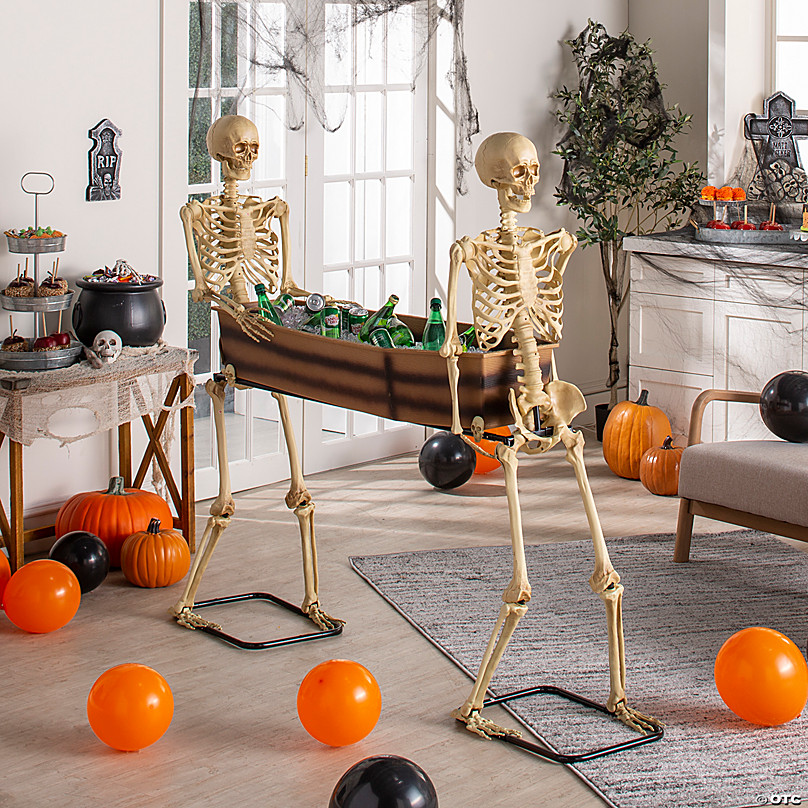 Poseable Skeletons Carrying Coffin Halloween Decoration | Halloween Express