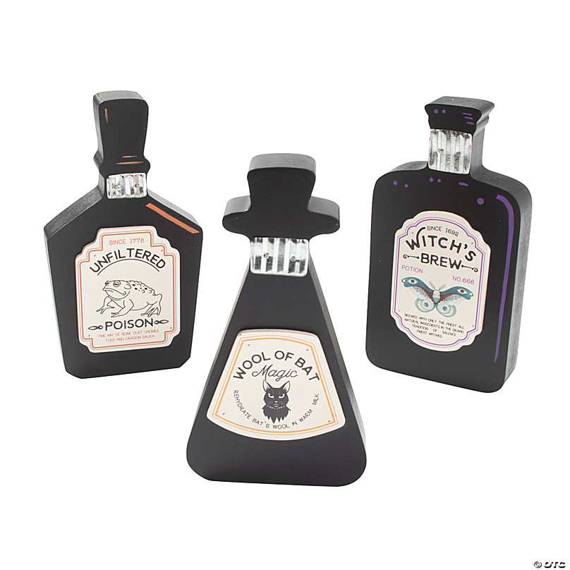 Potion Bottle Tabletop Sign Halloween Decorations – Set of 3 ...