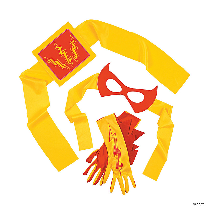 Red & Yellow Superhero Accessories - 4 Pc. | Halloween Express