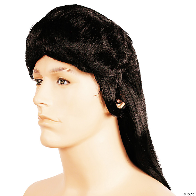 Rocker Long Mullet Wig Dark Brown 2 | Halloween Express