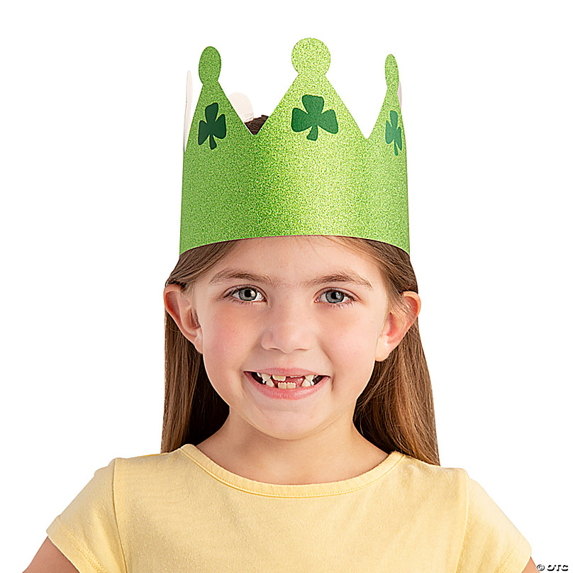 St. Patrick’s Day Glitter Crowns - 24 Pc. | Halloween Express