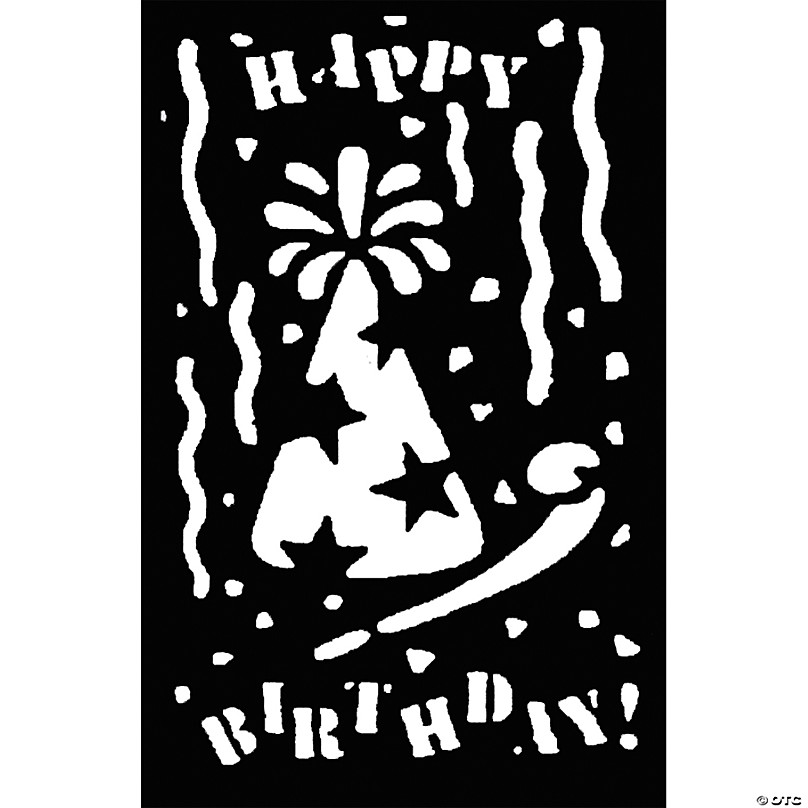 Stencil Happy Birthday, Brass | Halloween Express