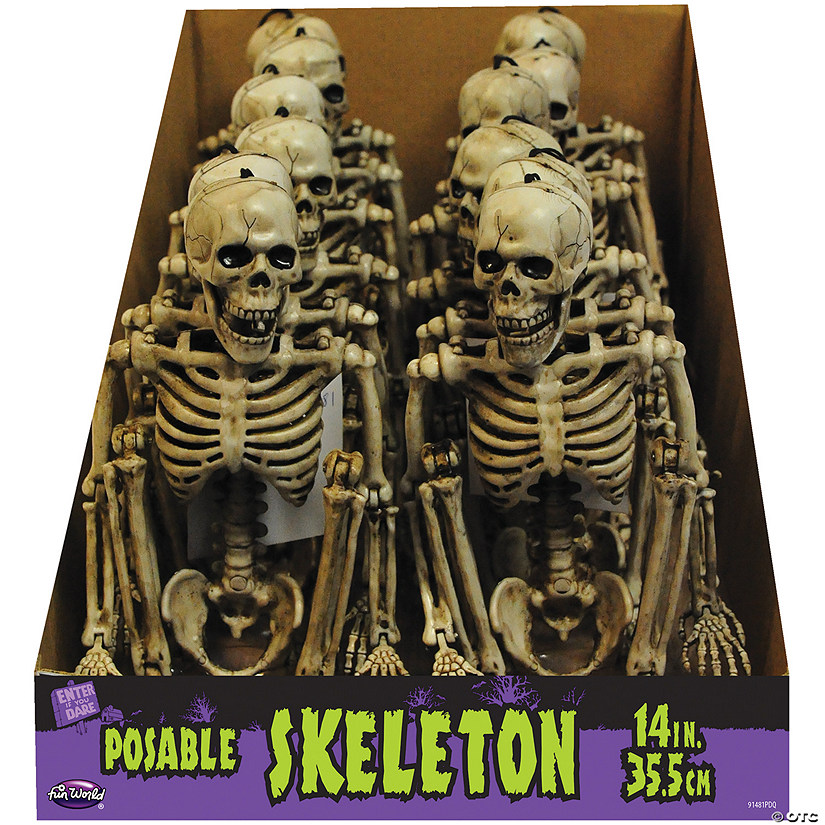 14" Poseable Skeleton Decoration - 1 Pc. | Halloween Express