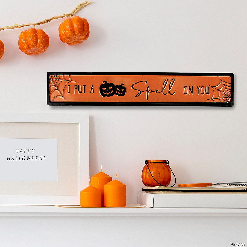 20" Orange and Black "I Put a Spell on You" Halloween Wall Sign ...