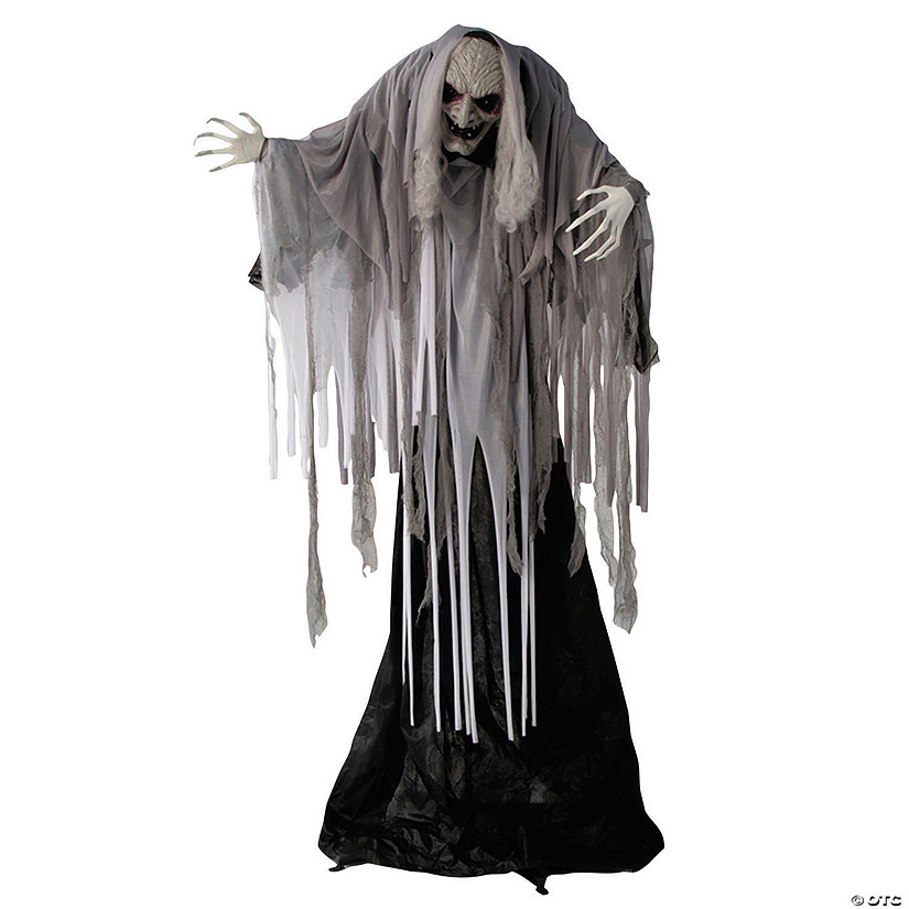 5 Ft. 5" Animated Standing Wrinkled Reaper with Hair Halloween ...