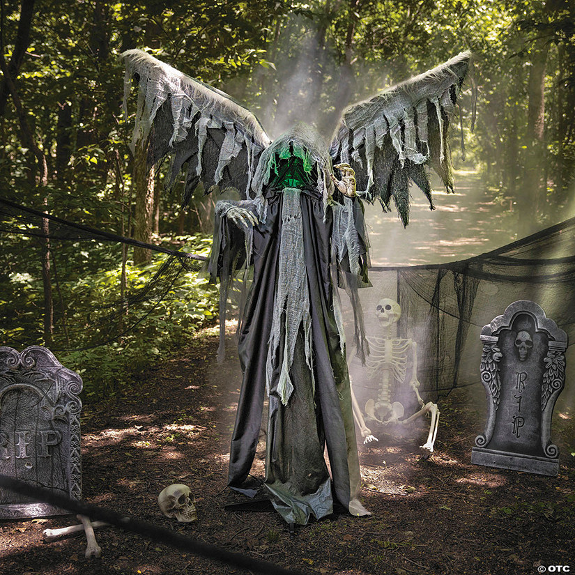 5 Ft. 8" Reaper with Animated Wings Halloween Decoration | Halloween ...