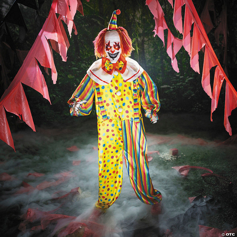 6 Ft. 2 3/4" Animated Standing Light-Up Multicolor Clown Halloween ...
