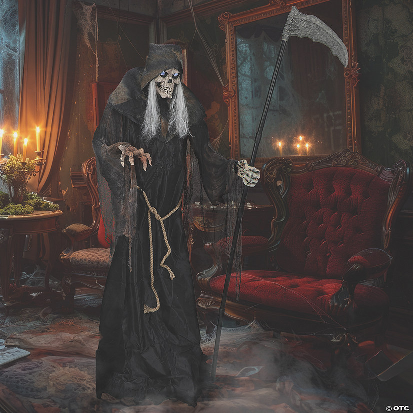 6' Lunging Reaper with Digital Eyes Animated Prop | Halloween Express