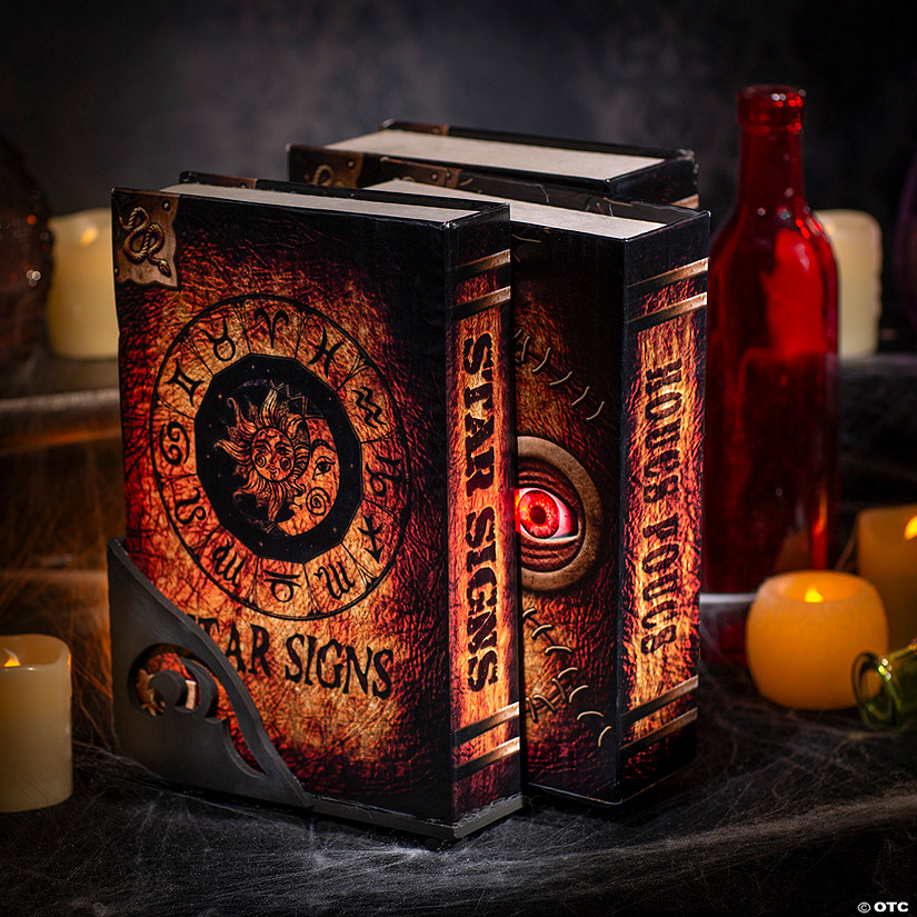 7 3/4" x 10" Spooky Hocus Pocus Animated Book Set Halloween Decoration ...