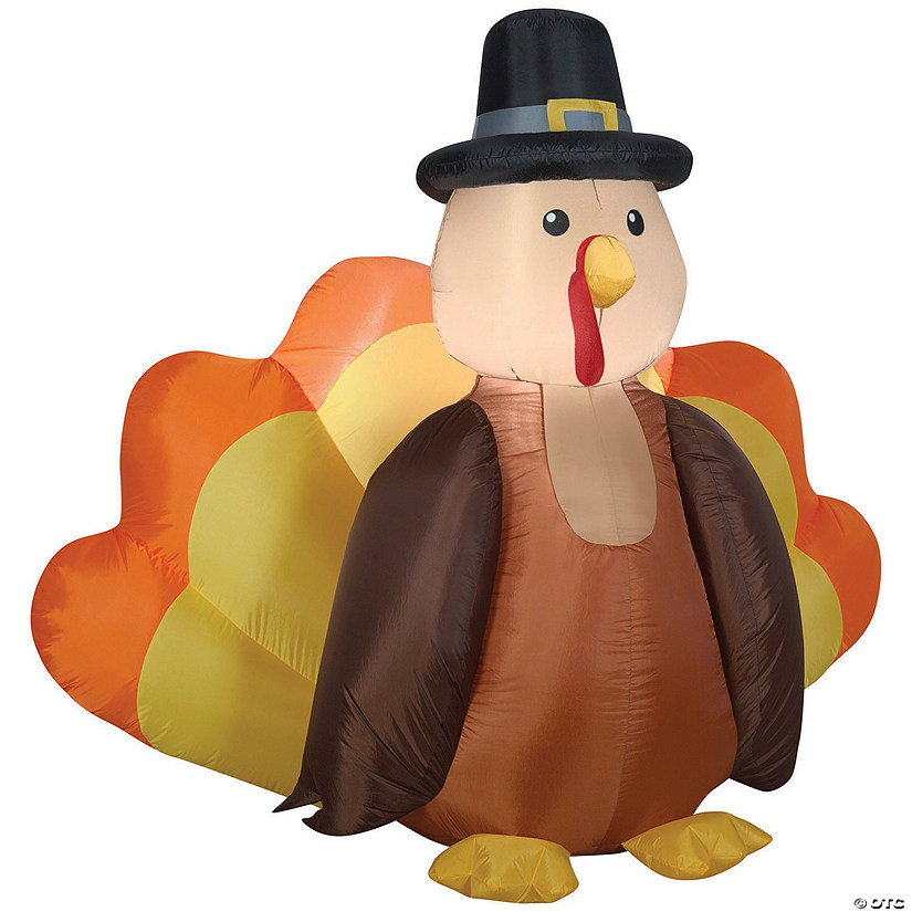 78" Blow-Up Inflatable Harvest Turkey with Built-In LED Lights Outdoor ...