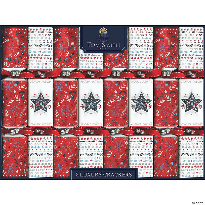 8" Tom Smith Red & White Luxury Christmas Party Crackers - 8 Pc ...