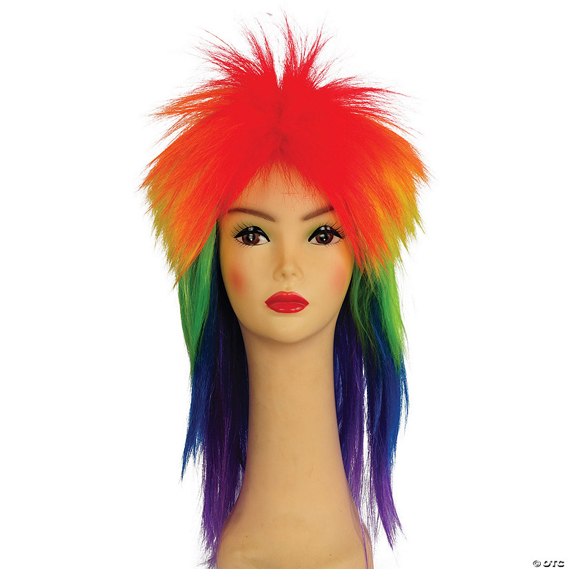 Adult Punk Fright Wig Rainbow
