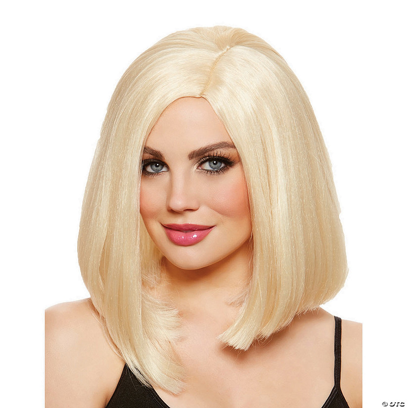 Adult's Blonde Blunt Lob Wig